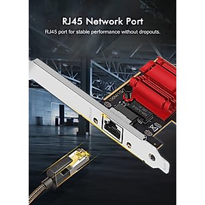2.5Gb PCIe Network Card, NICGIGA 2.5 Gigabit Ethernet Interface Adapter, with Realtek RTL8125B, 2.5G NIC Compliant Windows/Linux/MAC OS