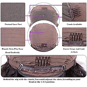 Short Curly Human Hair Wigs Pixie Cut Bob Glueless Wigs Front for Black Women with Baby Hair, 13x1 Lace 180% Density Pre Plucked HD