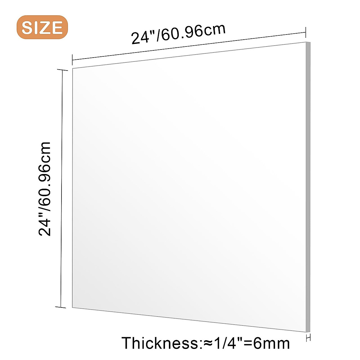 24x24 Clear Cast Acrylic Sheet 1/4 Plexiglass for Laser Cutting,Crafts,Signs Art Projects