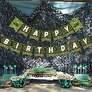 Camouflage Birthday Banner Party Decorations Camo Hero Army Soldier Birthday Party Bunting Banner Military Birthday Party Supplies