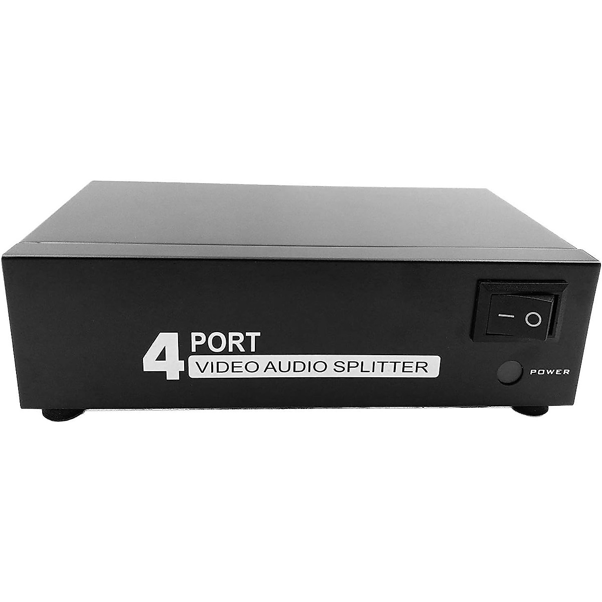 RCA Splitter with 4-Way Audio Video RCA Switch Box + RCA Cable, 4 Way Port Splitter RCA Audio Video AV Switch Box Game Selector (4 in 1 Out- B)