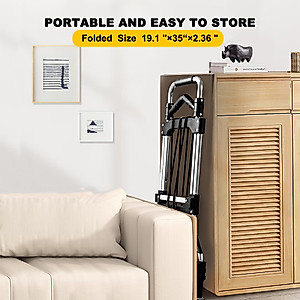 330 LB Capacity Folding Hand Truck Dolly Cart, Portable Aluminum Dolly Cart with Telescoping Handle and Rubber Wheels for Moving,Shopping,Travel,Office Use