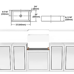 CELAENO 33 Inch White Farmhouse Sink, Single Bowl Ceramic Apron-Front Kitchen Sink, Porcelain Farm Sink with Strainer & Protective Bottom Grid