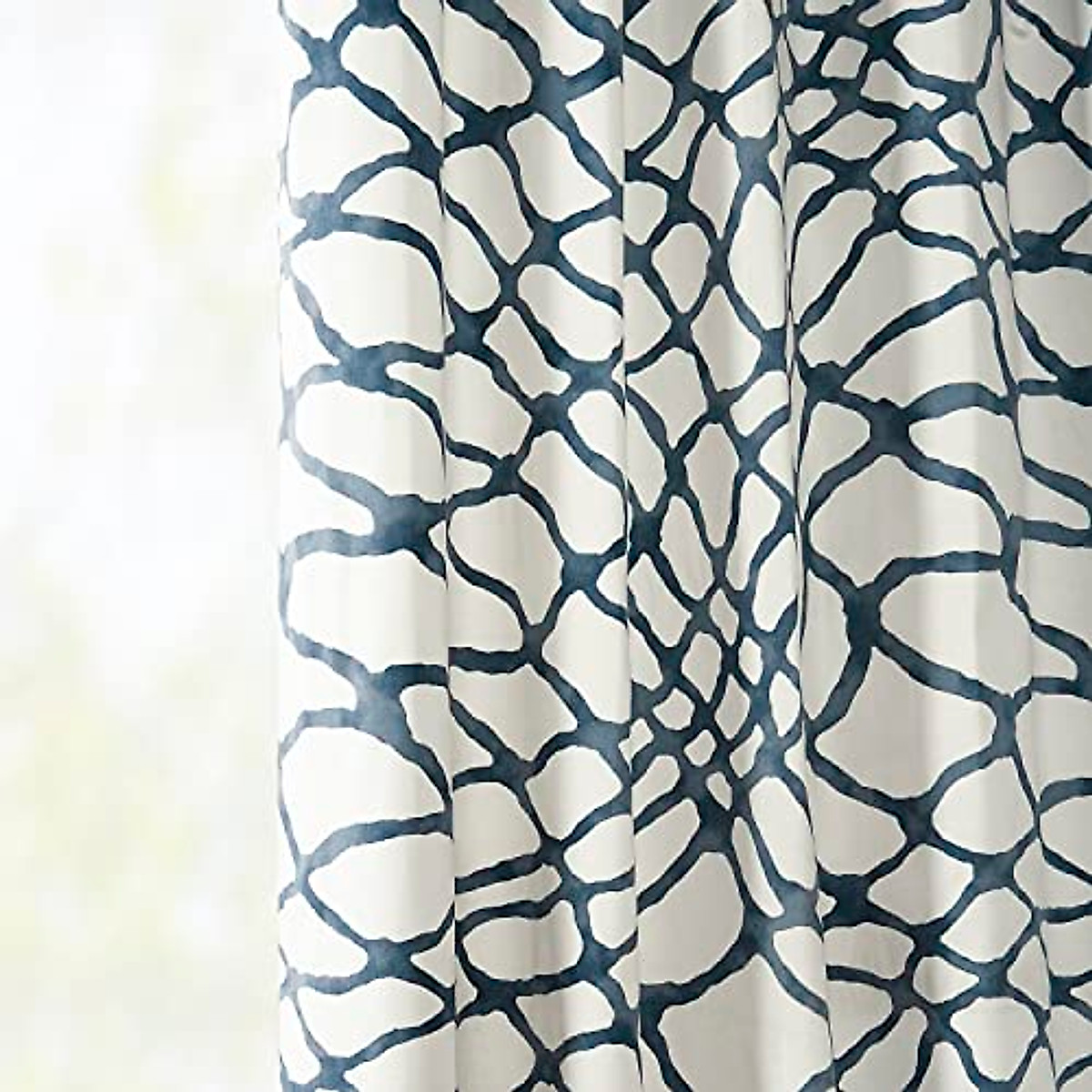 HPD Half Price Drapes Printed Cotton Twill Curtains For Room Décor 50 X 108 (1 Panel), PRTW-D50C-108, Ellis Blue