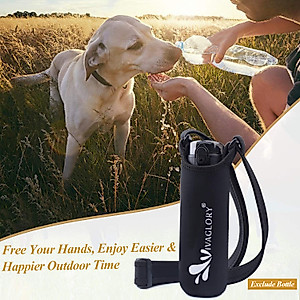 VIVAGLORY Neoprene Water Bottle Holder, Insulated Water Bottle Sling with Adjustable Shoulder Strap, Great for Stainless Steel & Plastic Bottles with 2.8"-3.2" Diameter, Sport & Energy Drinks