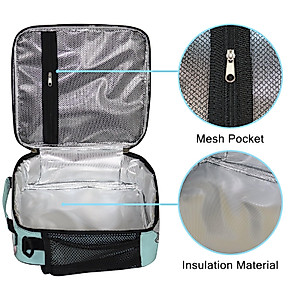 My Daily Rabbit Heart Insulated Lunch Bag, Cute Bunny Portable Lunch Box for Women Adults Reusable Cooler Tote with Shoulder Strap for Office