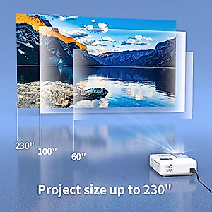 WEWATCH 4K FullHD WiFi6 Projector - with PCF1 Web Camera V53Pro 4K Support 280 ANSI Lumens Native 1080P 230" Project Size Portable Outdoor Projectors, Bluetooth Movies Video Projector