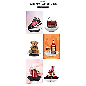 JAYEGT Motorized Rotating Display Stand, 7.87inch /17.6lbs Load, 360 Degree Electric Rotating Turntable for Photography Products, Jewelry, 3D Model,with 5 Colors Backgrounds - White