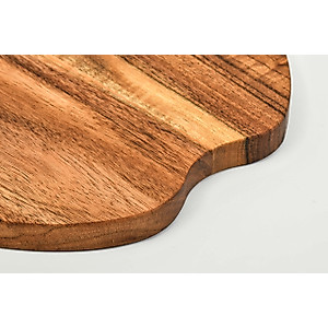 Treen Art Apple Shaped Wood Cutting Board for Kitchen, 11"L x 9"W Decorative Small Wooden Charcuterie Board and Serving Platter Boards with Handle Christmas Gift