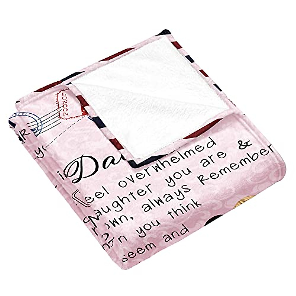 KERAOO to My Daughter Birthday Gifts, Daughter Flannel Throw Blankets Gift, Mother's Day Wedding Christmas Graduation Gift for Daughters from Mom (Daughter Gift-08, 60"X50")