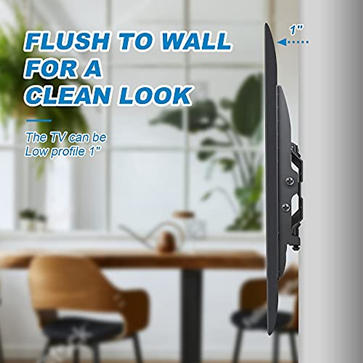 Tilting TV Wall Mount Bracket Low Profile for 13-42 Inch Flat Screen TVs & Monitors, Universal Tilt TV Monitor Mount Fits 8" Wood Studs VESA 200x200mm by Pipishell