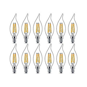 Philips LED Classic Glass Dimmable BA11 Light Bulb, 500 Lumen, Daylight (5000K), 5.5W-60W, E12 Base, Title 20 Certified, (Pack of 12)
