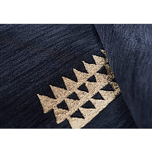 Momeni Simba Wool Hand Tufted Contemporary Indoor Area Rug, Navy, 5' X 8'