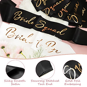 7-Pack Bride Sash Set - Bride to Be Bridesmaids Bachelorette Party Sash Accessories Bridal Shower Decorations Bachelorette Outfit for Bride（White and Black)