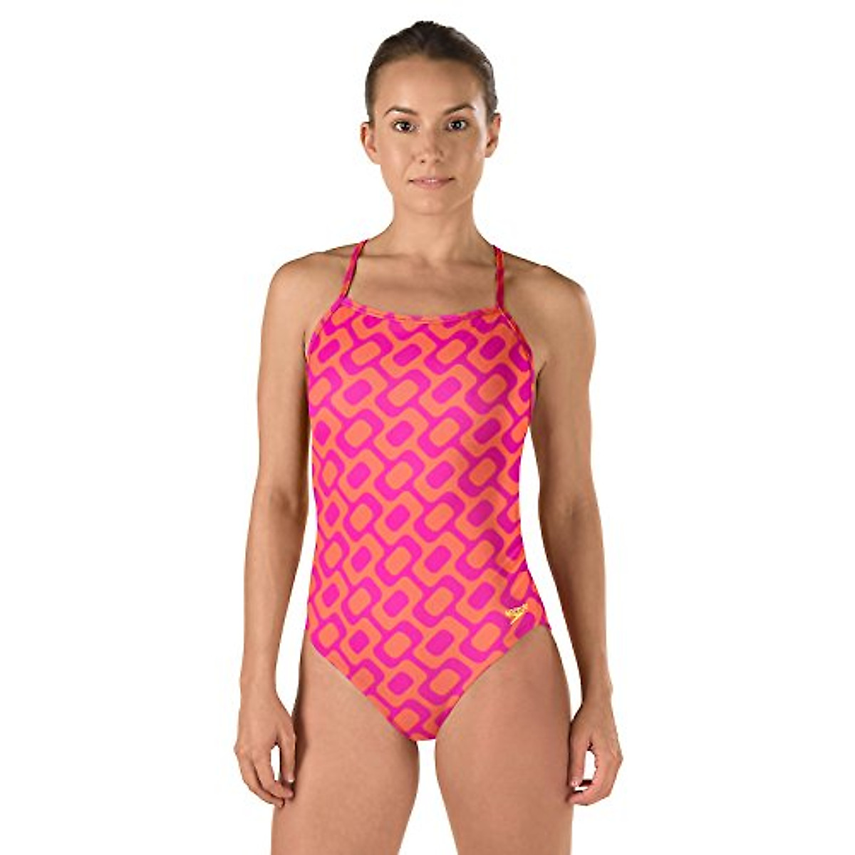 Speedo 7719000 Womens Galaxy Remix One Back Swimsuit, Pink - 26