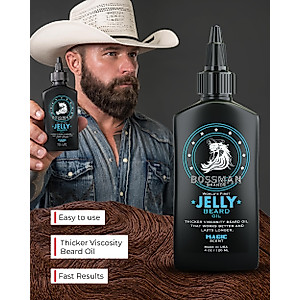 Bossman Beard Oil Jelly (4oz) - Beard Growth Softener, Moisturizer Lotion Gel with Natural Ingredients - Beard Growing Product (Magic Scent)