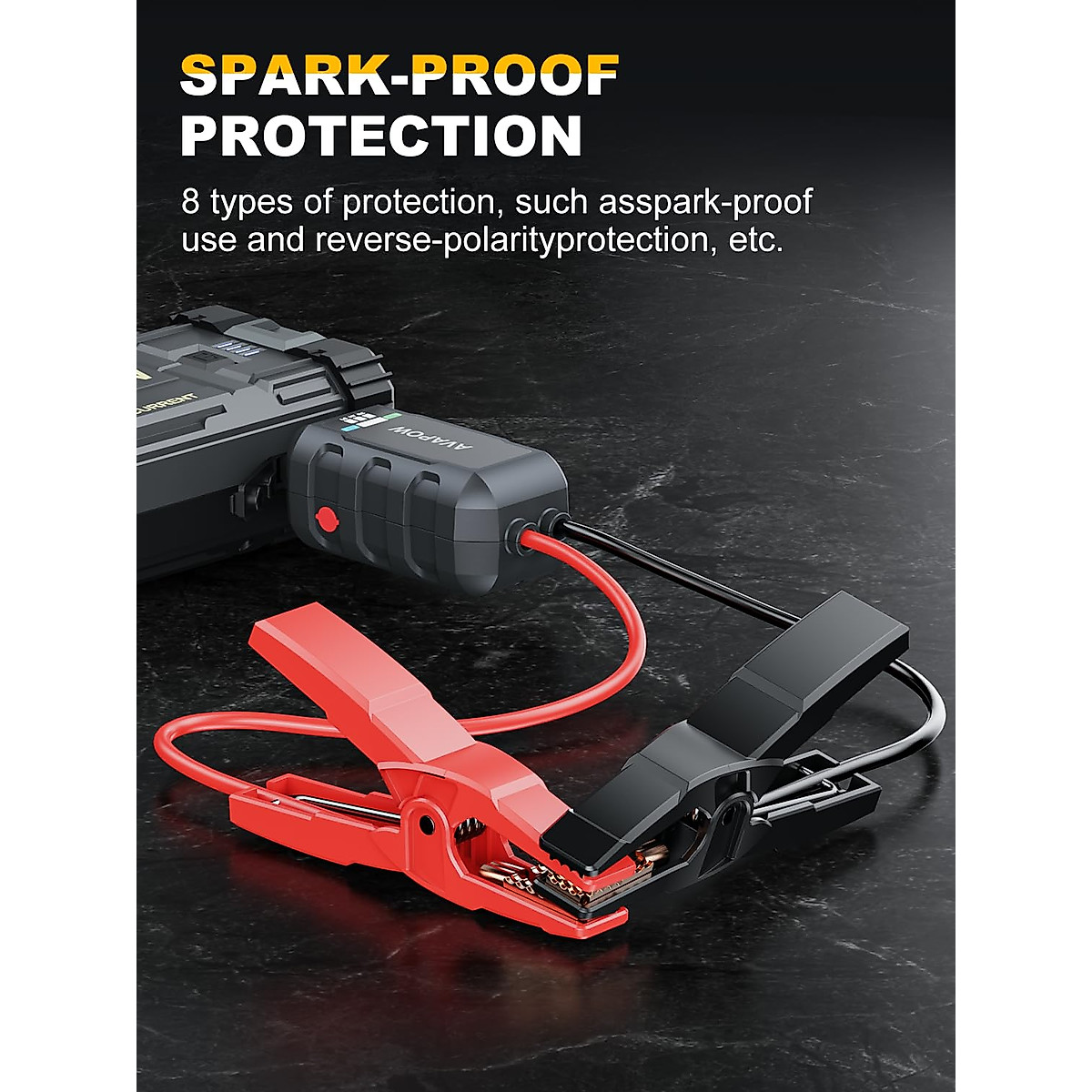 AVAPOW Car Jump Starter, 4000A Peak Battery (for All Gas or Up to 10L Diesel), Portable Booster Power Pack, 12V Auto Jump Box with LED Light, USB Quick Charge 3.0