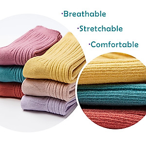 Moon Tree Big Girls Cotton Socks for Kids Seamless Crew Socks Cartoon Quarter Socks 6 Pack 8-10 Years