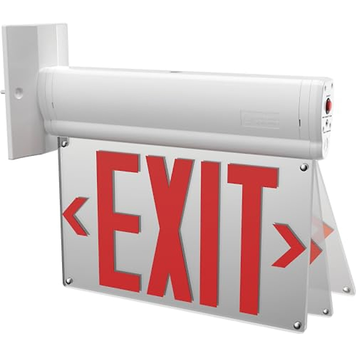 Lithonia Lighting BE W R UM M2 BE Basics Edge-Lit Exit Sign, White with Red Letters, Universal Mount