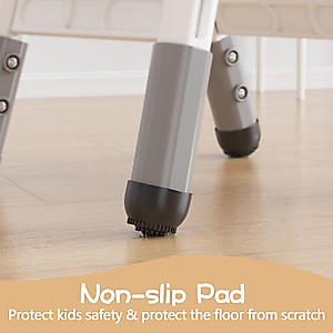 Kids Chair Set of 2, 3 Level Height Adjustable Kid Chair, Plastic Toddler Chairs for Children Boys Girls Age 2-6, Suitable for Home Family Classroom Nursery Indoor Use, Grey