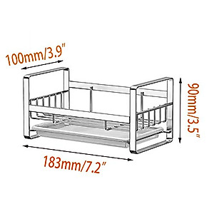 Kitchen Sponge Holder - Kitchen Sink Organizer - Sink Caddy - Sink Tray - Soap Holder - Stainless Steel,Silver