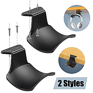 SIROLISA 2-Pack Never Fall Headphone Hooks Hanger Wall Mount, Headset Holder Stand for Universal Gaming Headset Airpods Max Sony Bose Beats, Strong Adhesive by Screws