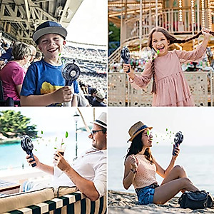 GRANDFAST Portable Handheld Misting Fan, Rechargeable Battery Operated Water Spray Mist Fan for Travel Outdoors Home Office (Blue)