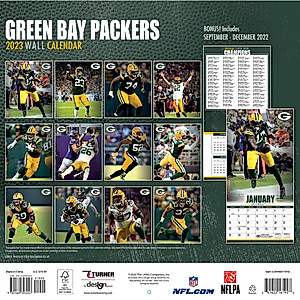 Green Bay Packers 2023 12" x 12" Team Wall Calendar