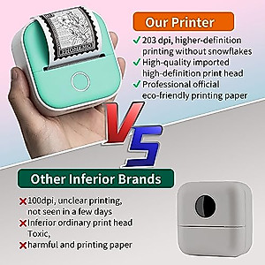 Mini Pocket Sticker Printer-T02 Sticker Maker Machine Mini Printer, Portable Smart Photo Printer for iPhone, Compatible with iOS&Android, Receipt Mobile Printer for Study, Journal, Notes