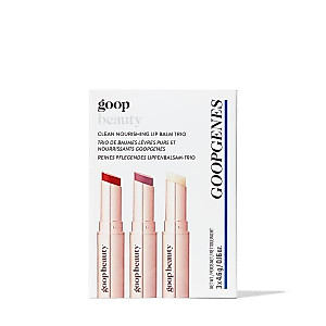 goop Beauty Lip Balm Trio | Moisturizing & Hydrating Lip Balm for Chapped, Cracked & Dry Lips | Clear, Peony, and Tomato | Lip Tint with Nourishing Formula | Petroleum & Paraben Free | 0.16 oz Each