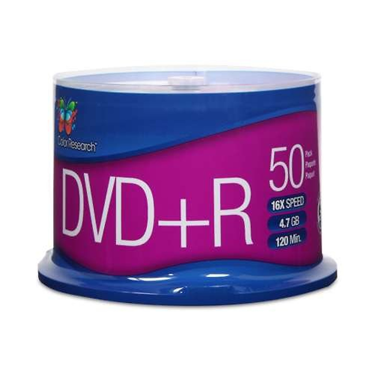 Color Research Cake Box DVD+R, 16X, 120 mins, 4.7GB, 50/Pk