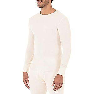 Fruit of the Loom Men's Classic Midweight Waffle Thermal Underwear Crew Top (1 & 2 Packs), Sandstone, X-Large