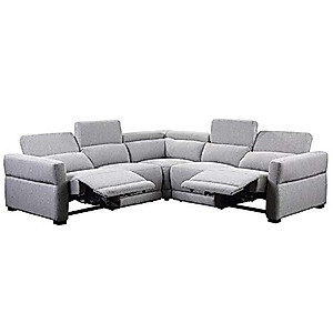 Steve Silver Isla Gray Tweed Fabric Power Reclining Sectional