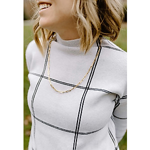 STONEMINT 18k Warm Yellow Gold-Plated 4.8mm Paperclip Link Chain Necklace - 24"