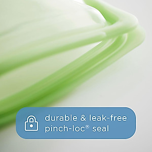 Stasher Reusable Silicone Storage Bag, Food Storage Container, Microwave and Dishwasher Safe, Leak-free, Quart, Clear