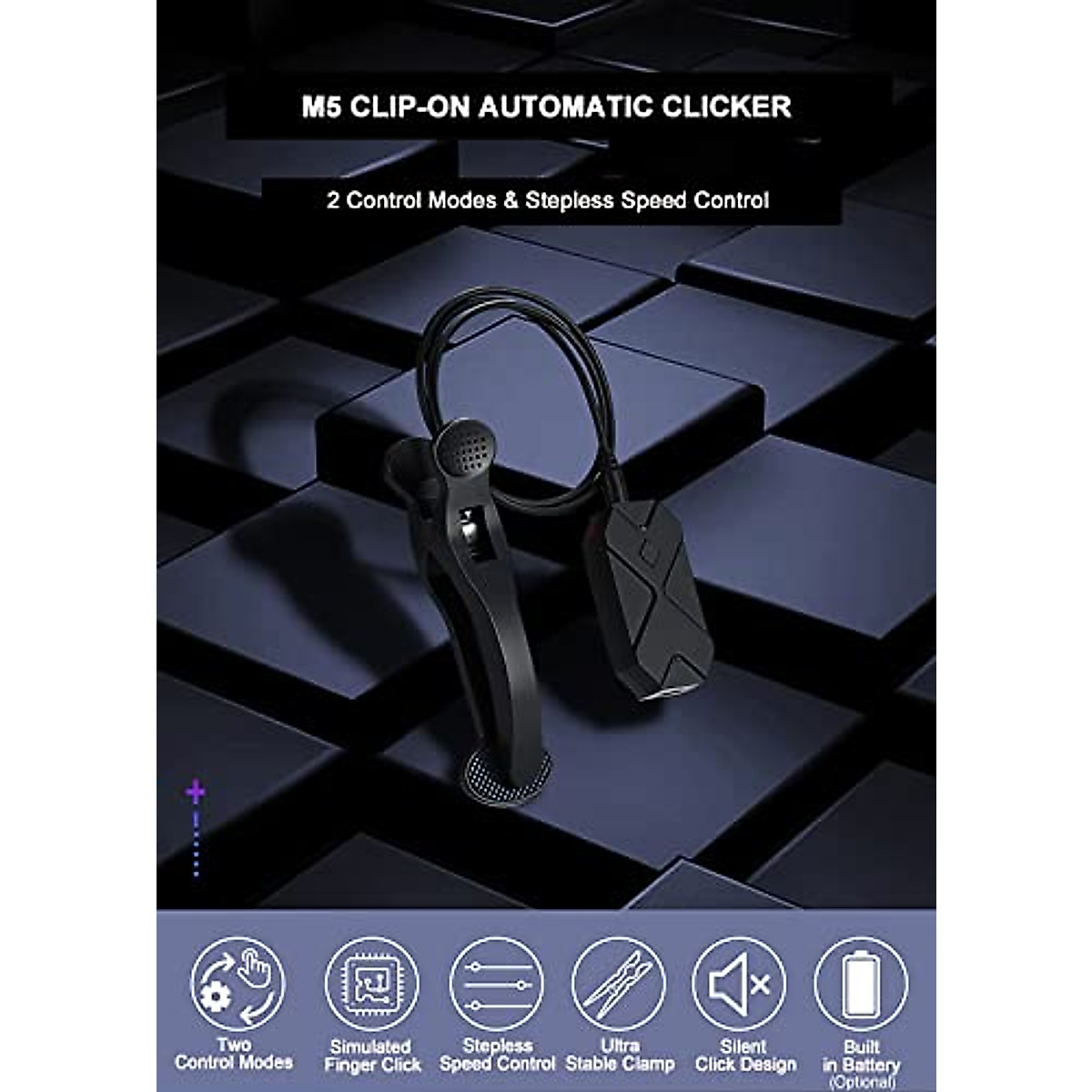 Maki Auto Screen Clicker M5, Automatic Phone Screen Tapper, Clipon Clicker Stepless 53x26x13.5mm