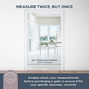 Dreambaby Ava 29.5" - 40" Baby Gate for Stairs and Doorways, Wide Adjustable-Gate for Doors, Easy to Install and Sturdy Walk Through Baby Gate - Can be Used as a Dog Gate