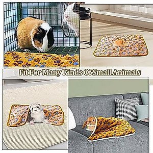 2Pack Blankets Fluffy for Small Animal,Soft Warm Pet Fleece Blankets,Reusable Guinea Pig Fleece Cage Liner WashablePet Sleep Mat for Guinea Pig Cage,Rabbit, Hamster, Cats, Dogs-23×16"