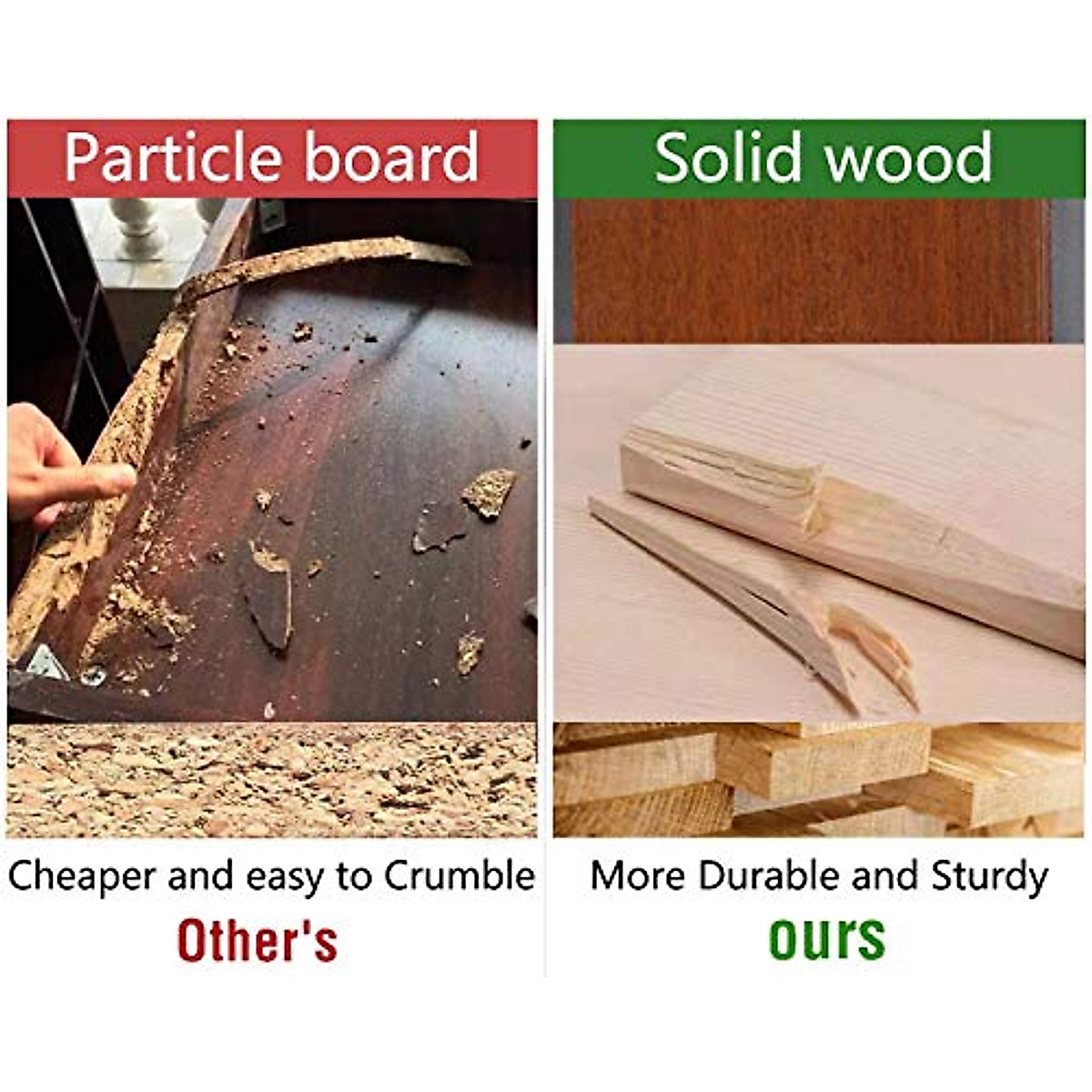 Industrial Small Bookshelf Bookcase Solid Wood 3 Tier Storage Rack Shelf for Small Space, Kitchen, Bathroom, Living Room, Office, 24.5" L x 13" W x 37" H