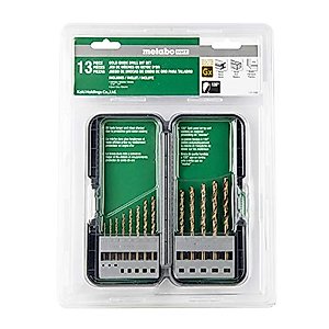 Metabo HPT Drill Bit Set, 13 Piece, Gold Oxide, Twist (115134M)