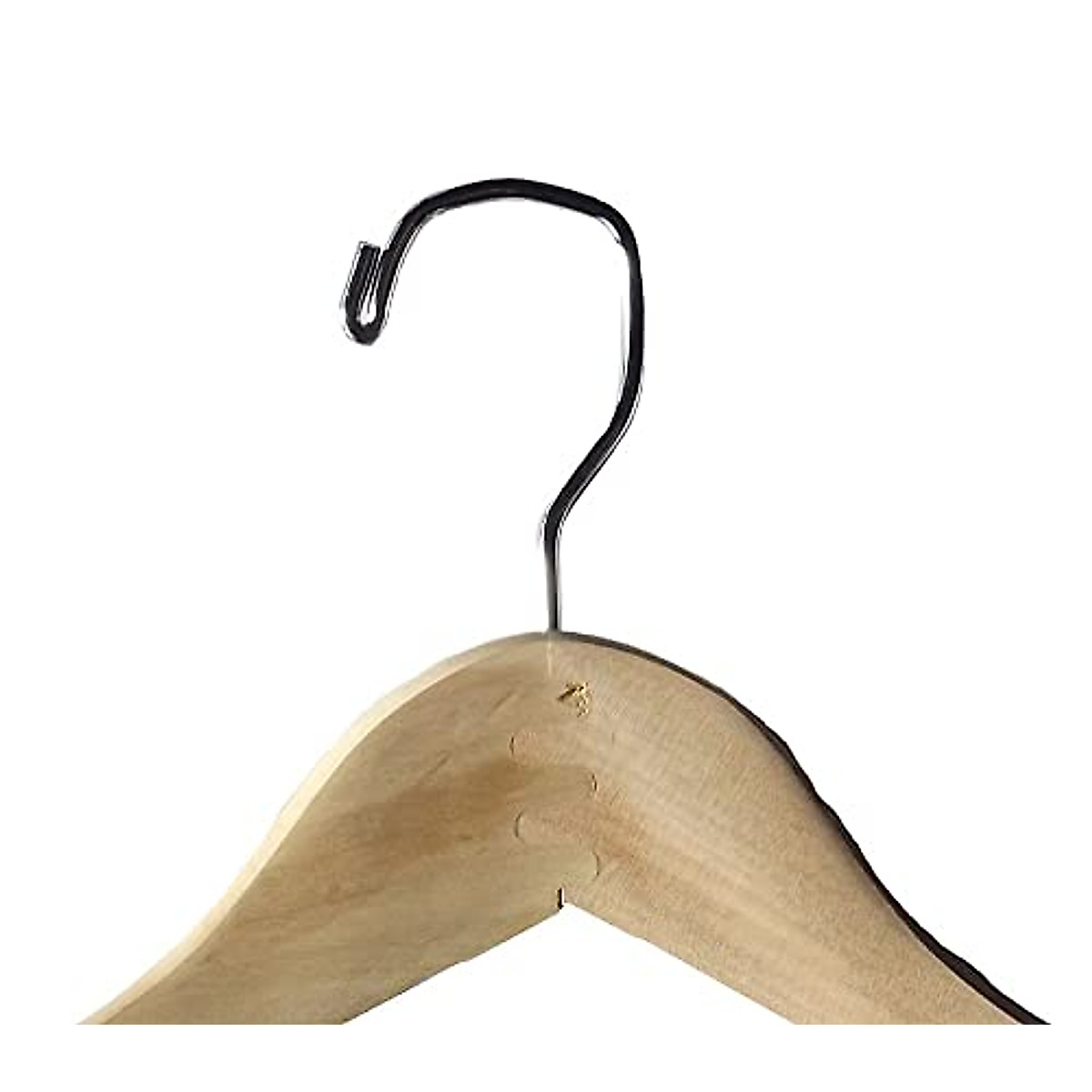 NAHANCO 17” Wooden Concave Suit Hanger with Locking Pant Bar, Natural Wax Finish (Pack of 100)