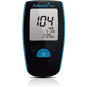 Embrace PRO Diabetes Testing Kit - Embrace PRO Blood Glucose Meter, 100 Blood Test Strips, 1 Lancing Device, 30 Gauge Lancets-100 Count and Carrying Case…