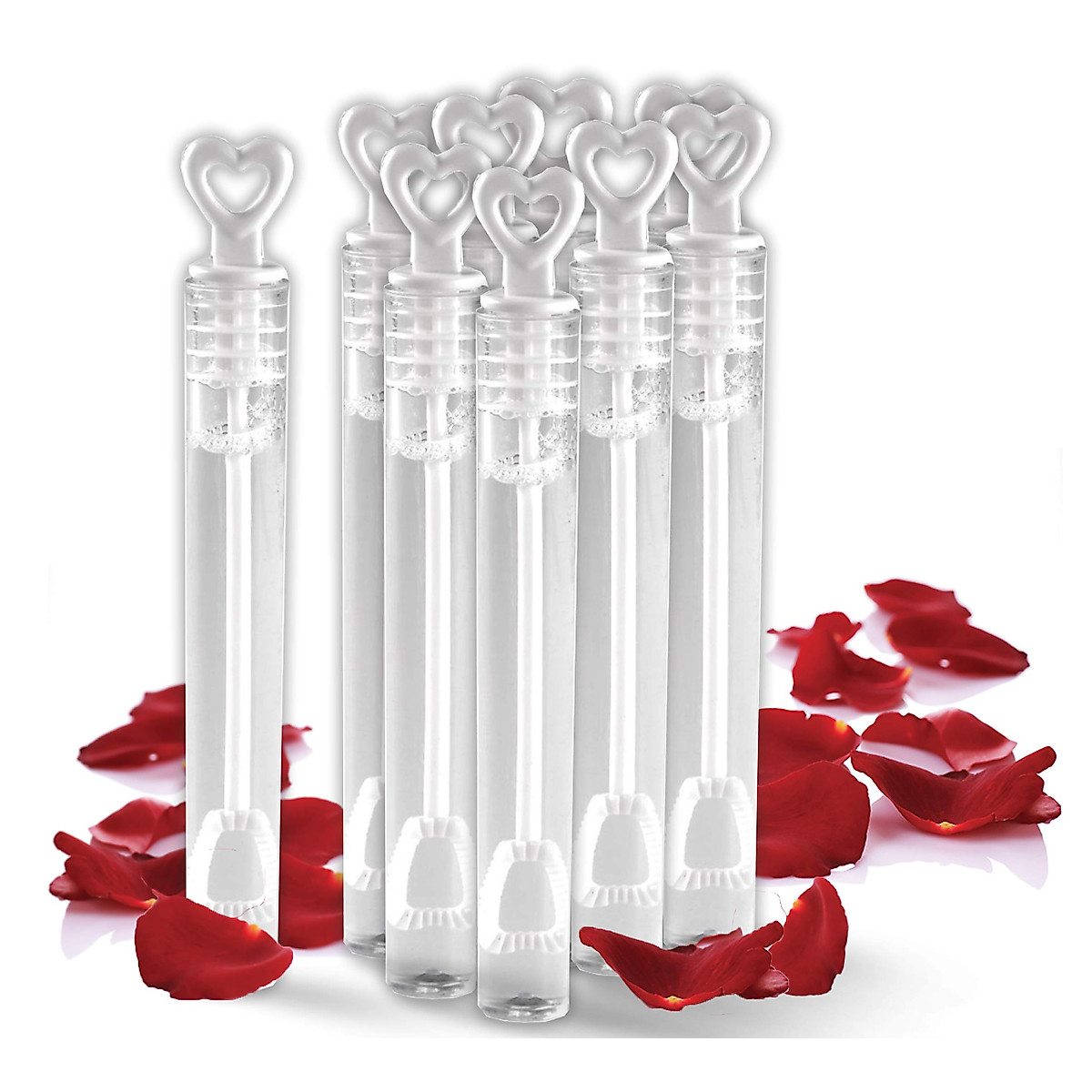Big Mo's Toys 40 Pack Mini Heart Bubble Wands – Great Wand Bubbles Party Favors for Weddings and Anniversaries