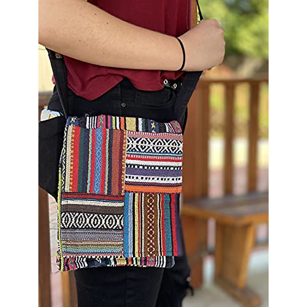 Small Adjustable Tribal Bohemian Crossbody Shoulder Bag Sling Purse or Tablet Case