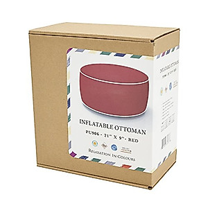 SARO LIFESTYLE Outdoor Collection Simply Solid Ottoman/PU906.R, 21" x 9", Red