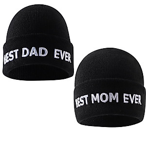 Funny Gifts for Dad from Daughter Son Fathers Day Beanie Winter Hat Christmas Stocking Stuffers for Men Daddy Step Dad Him Black