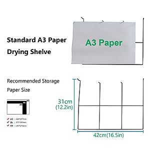 JIAHESHYP Art Drying Rack for Artist Painting Panels, A3 Paper & Prints, Metal Steel Double Sided 50 Wire Shelves Drying Rack Artwork Organizer for Classroom, Art Studios and Home Use, Black