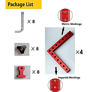 Domybear 90 Degree Positioning Squares Right Angle Clamps for Woodworking Aluminium Corner Clamp Carpenter Clamping Tool for Picture Frame Box Cabinets Drawers 4 Pack 5.5"*5.5"