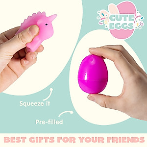 JOYIN 36 PCS Prefilled Easter Eggs with Stress Relief Toys, Plastic Easter Eggs for Easter Egg Hunt Supplies, Easter Party Favors, Easter Basket Stuffers, Easter Classroom Prize Supplies