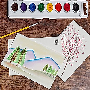 50 Pack Blank Postcards, Watercolor Paper Post Cards for DIY Thanksgiving, Christmas, Mailing, Painting (White, 4x6 In)